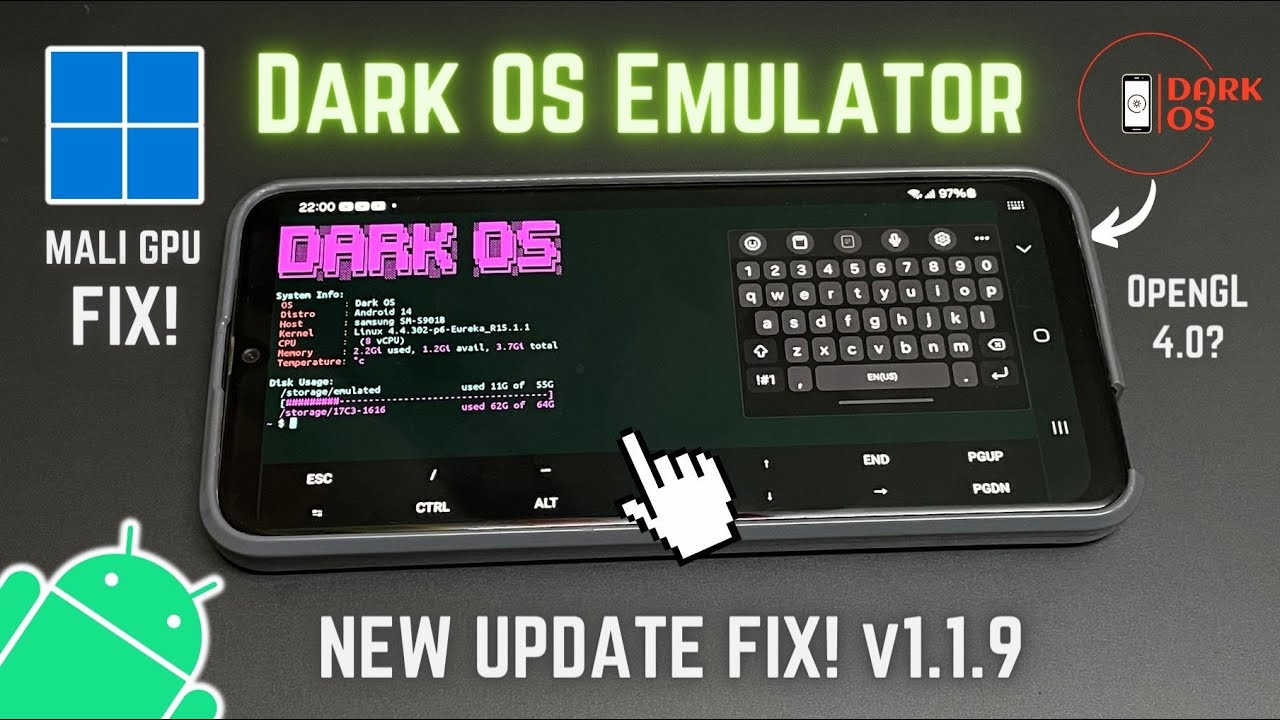 DARK OS v1.1.9 Android - PC Emulator New UPDATE - Mali GPU Fix! - YouTube