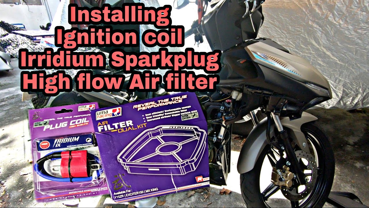 (Yamaha Sniper 155r)Installing High flow Air-Filter/Iidium Spakplug ...