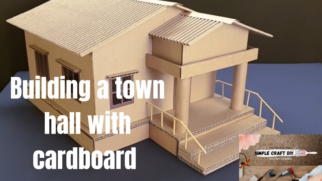 How to build a town hall with cardboard | simple craft DIY - YouTube