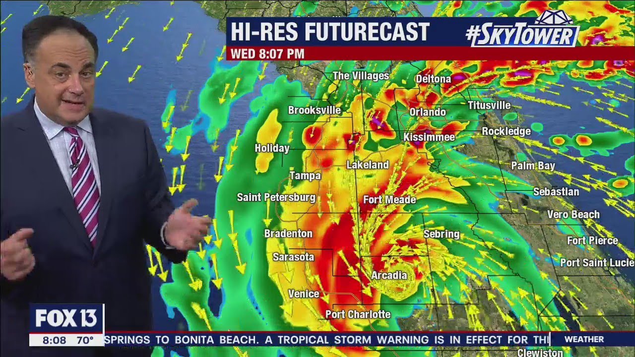 Hurricane Ian batters inland counties as Category 3 storm - YouTube