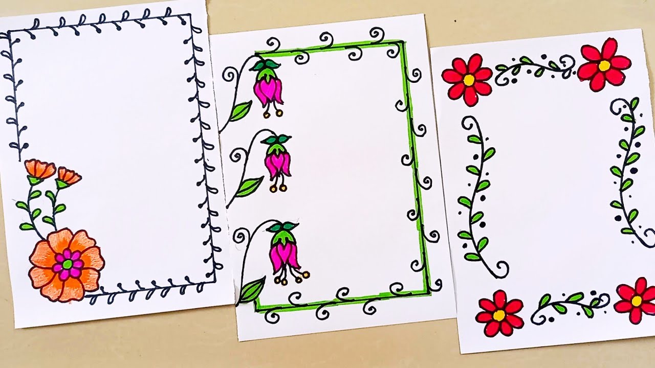 3 Easy design borders for project work | Simple project work border ...