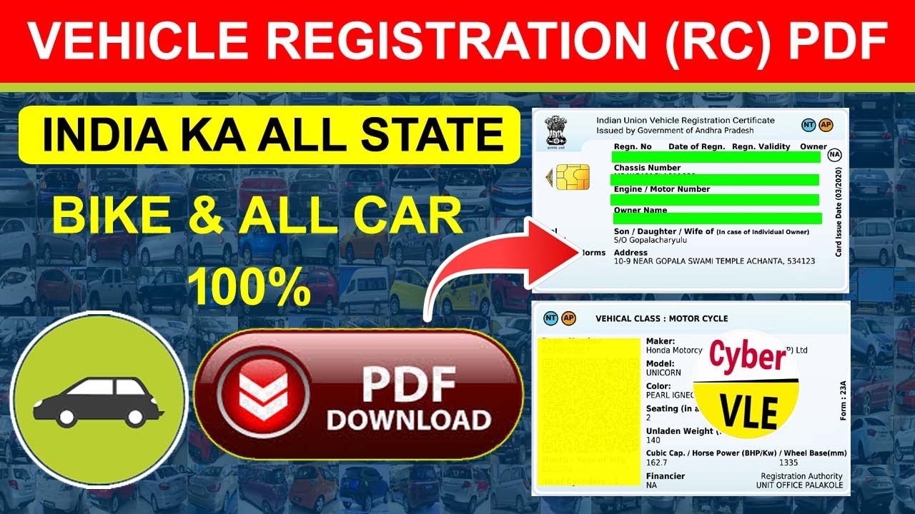 ORGINAL VEHICLE REGISTRATION PDF DOWNLOAD |RC PDF DOWNLOAD INDIA KA ALL ...