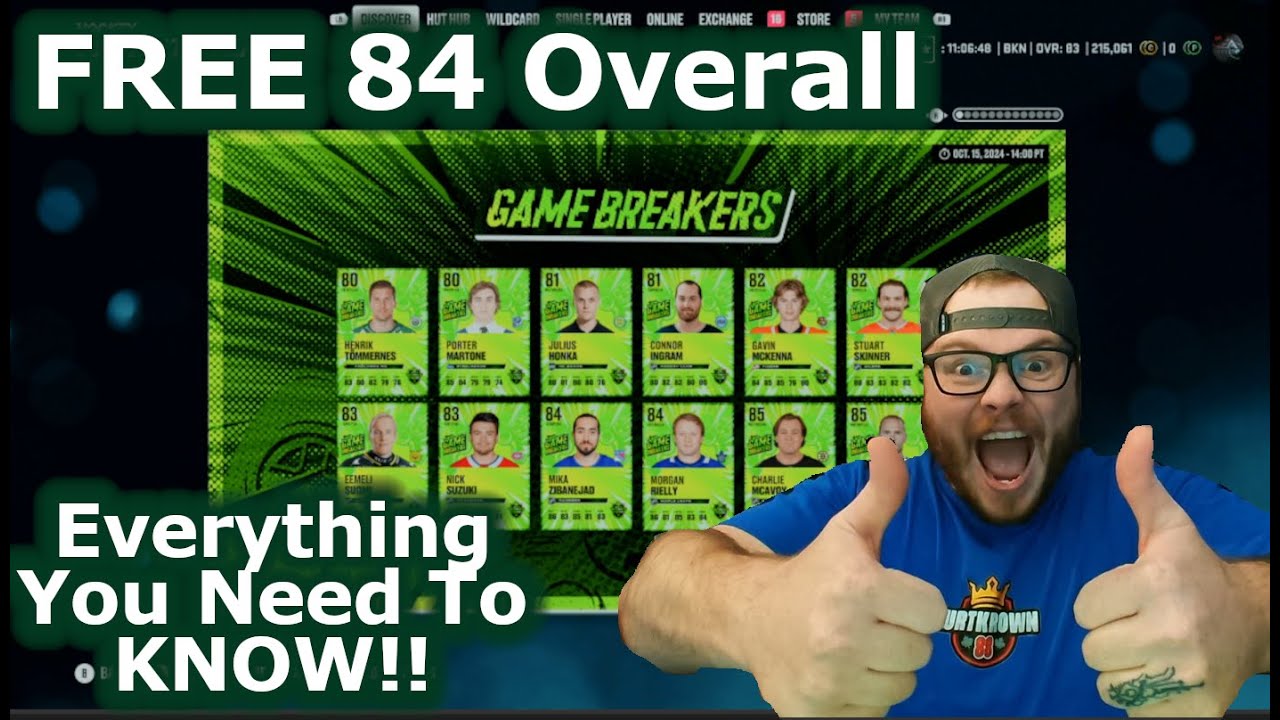 FREE 84 Overall GAME BREAKERS Card and New Moments NHL 25 Hut - YouTube