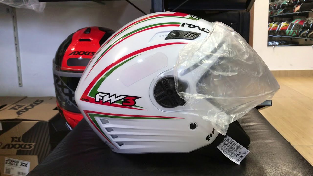 Review Capacete FW3 aberto Italy - YouTube