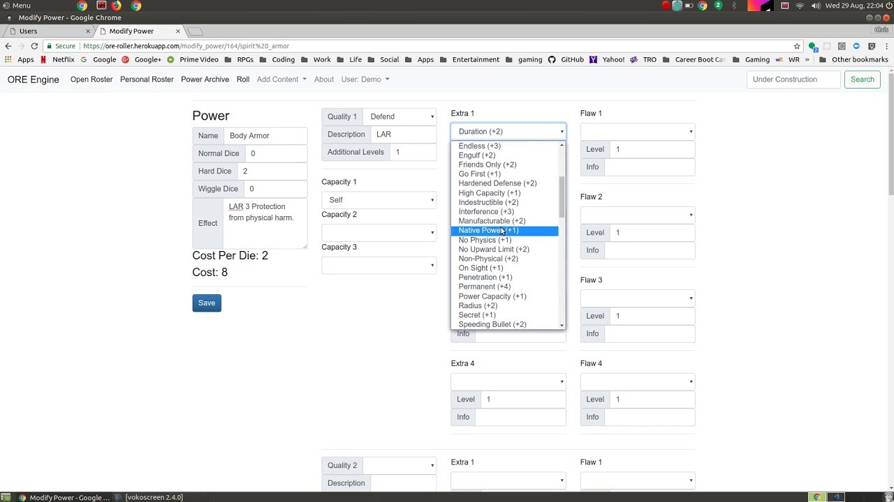 One Roll Engine App demo - YouTube