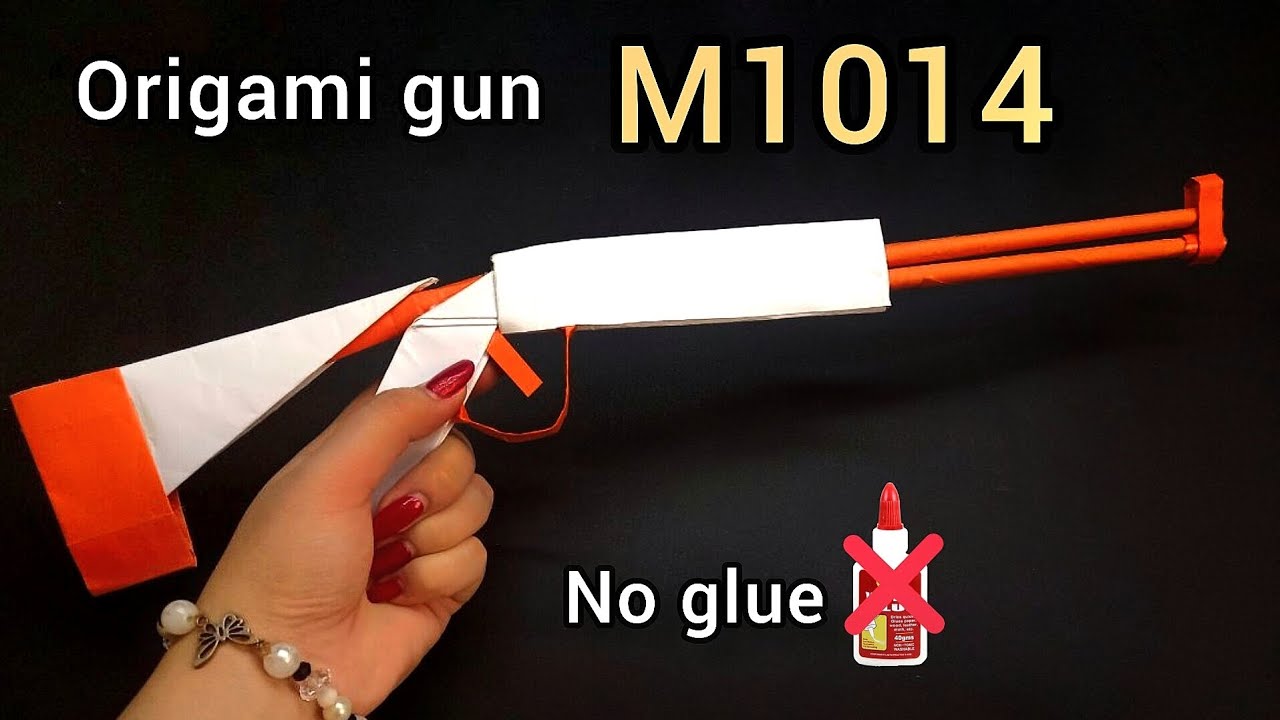 Origami gun M1014 || How to make paper gun M1014 without glue with a4 ...