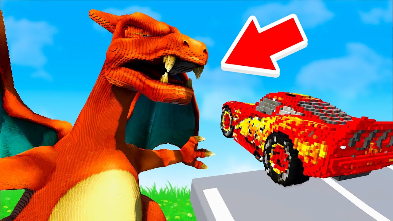 CARS vs. GIANT CHARIZARD - Teardown Mods - YouTube