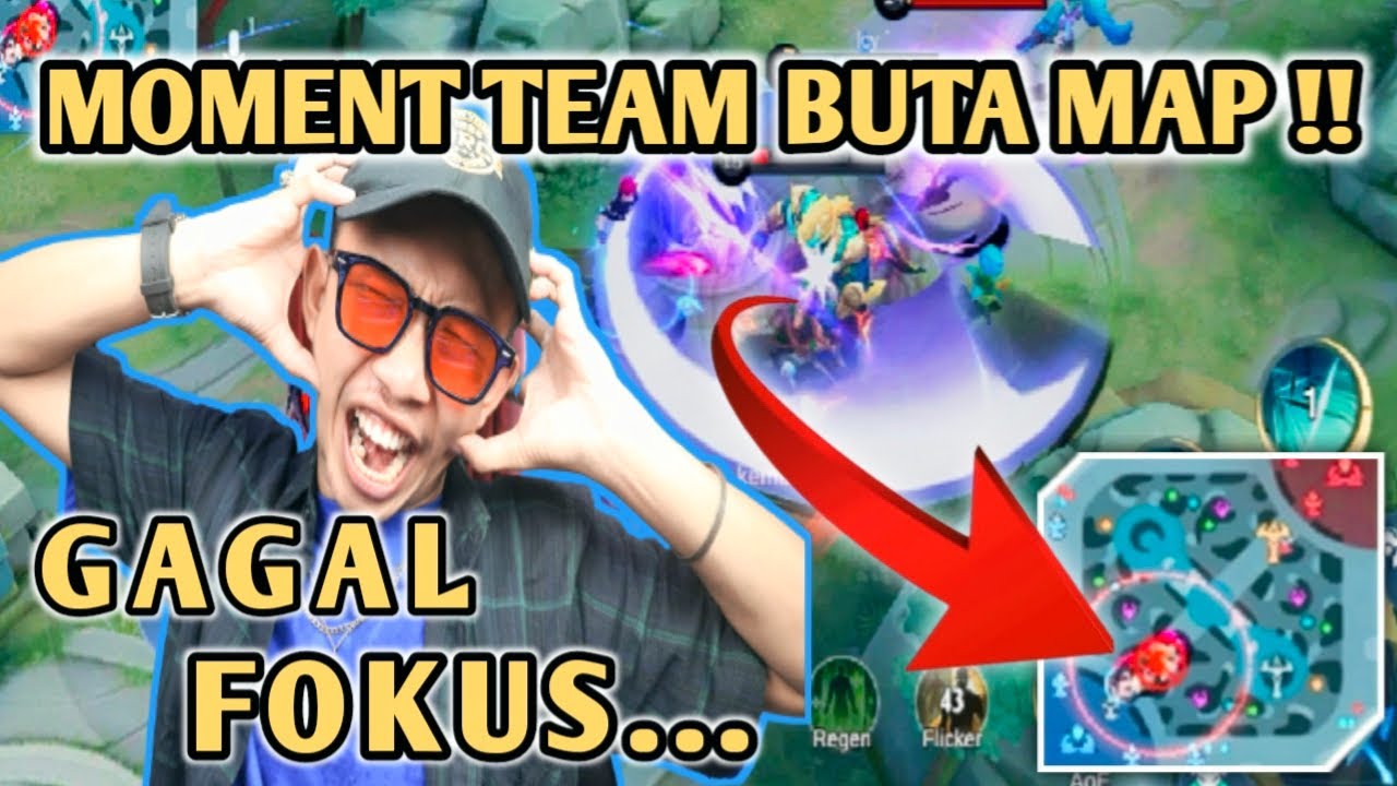 MOMENT TEAM BUTA MAP‼️ - REACTION LANGSUNG TERKALAHKAN... MOBILE LEGEND - YouTube