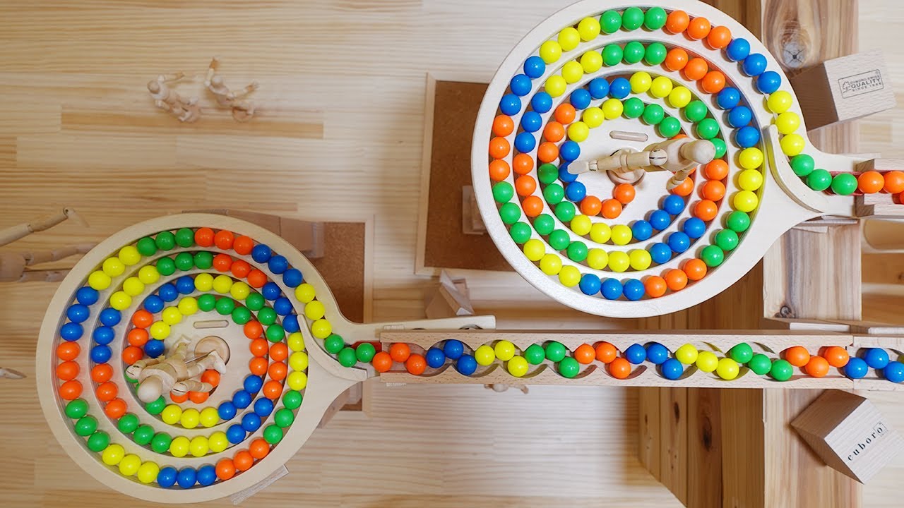 with musicMarble Run ASMR☆cuboro HABA wave slopes marble course A ...
