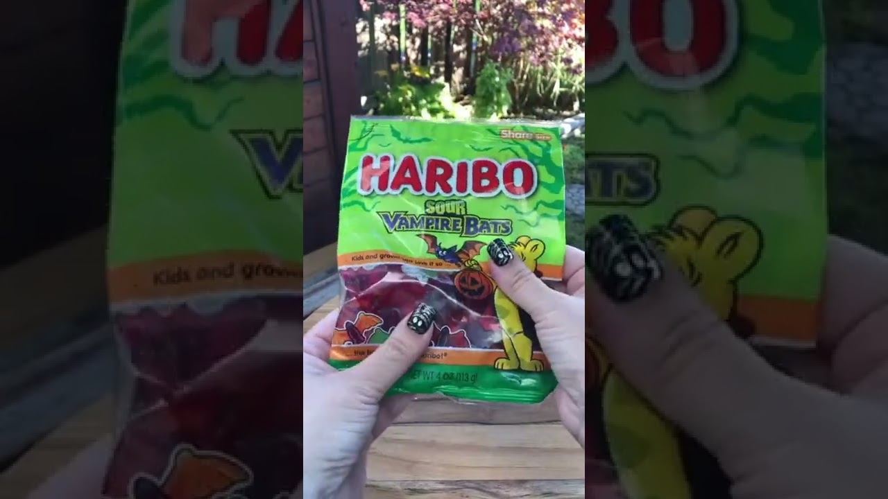 Haribo Sour Vampire Bats Gummy Candy! #shorts #candy #sourcandy #gummy ...