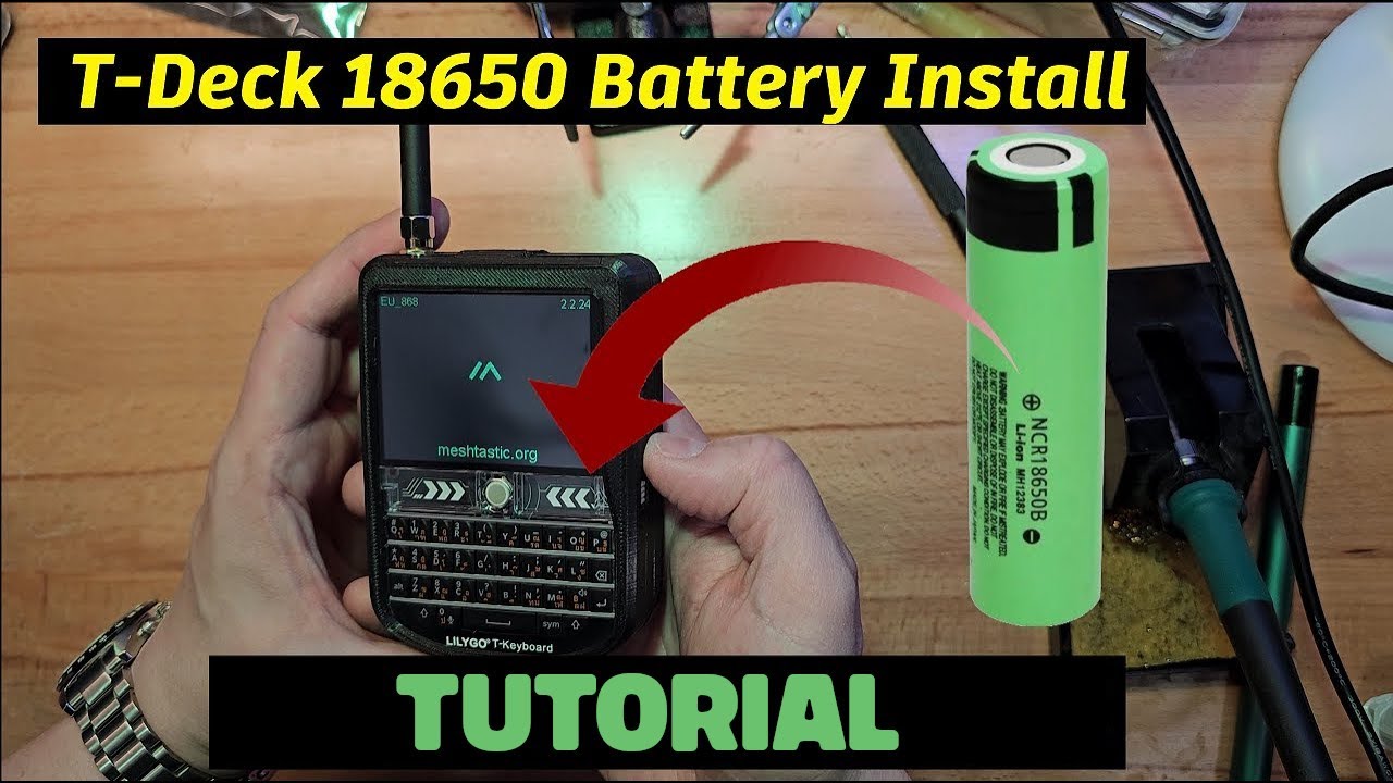 Meshtastic - Lily-Go T-Deck - 18650 battery install - YouTube
