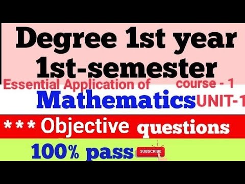 Degree first Semester course-I maths bits#degree#rkmathtech#objective ...