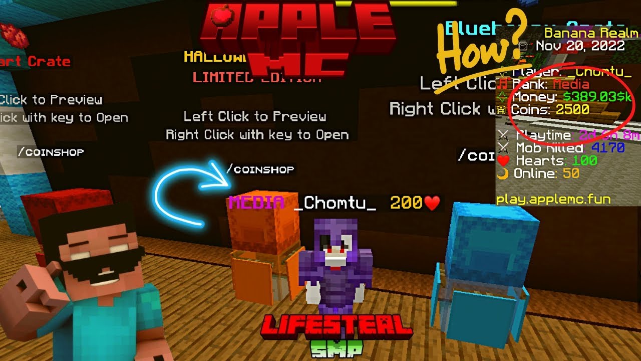 Apple Mc || How To Coins ? in Apple mc | I Open Halloween Create Apple ...