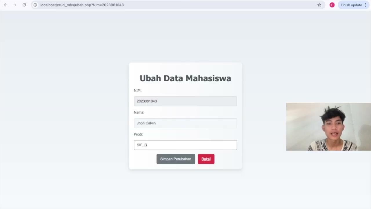 IMPLEMENTASI PHP, MYSQLI UNTUK MEMBUAT CRUD untuk TABEL PADA DATABASE. - YouTube