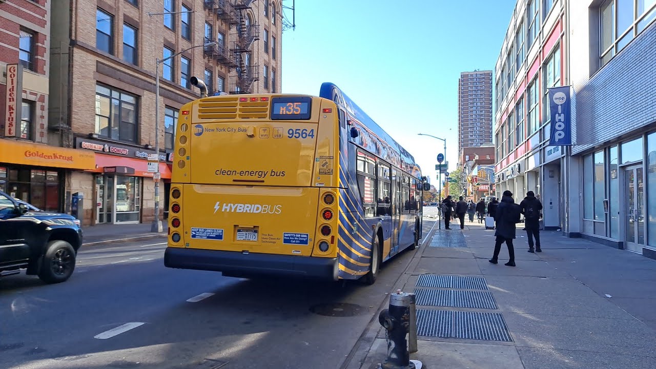 MTA NYCT Bus: 2021 New Flyer XDE40 #9564 on the M35 - YouTube