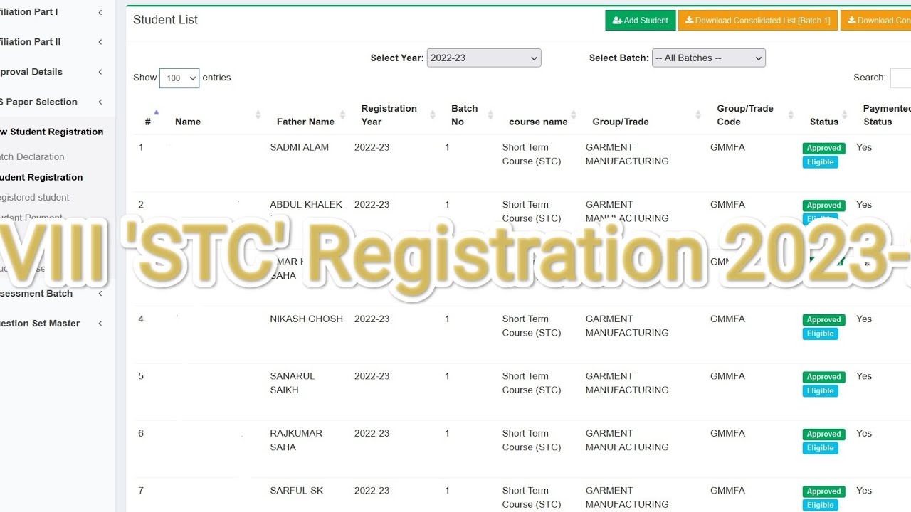 only Class VIII stc registration process - YouTube