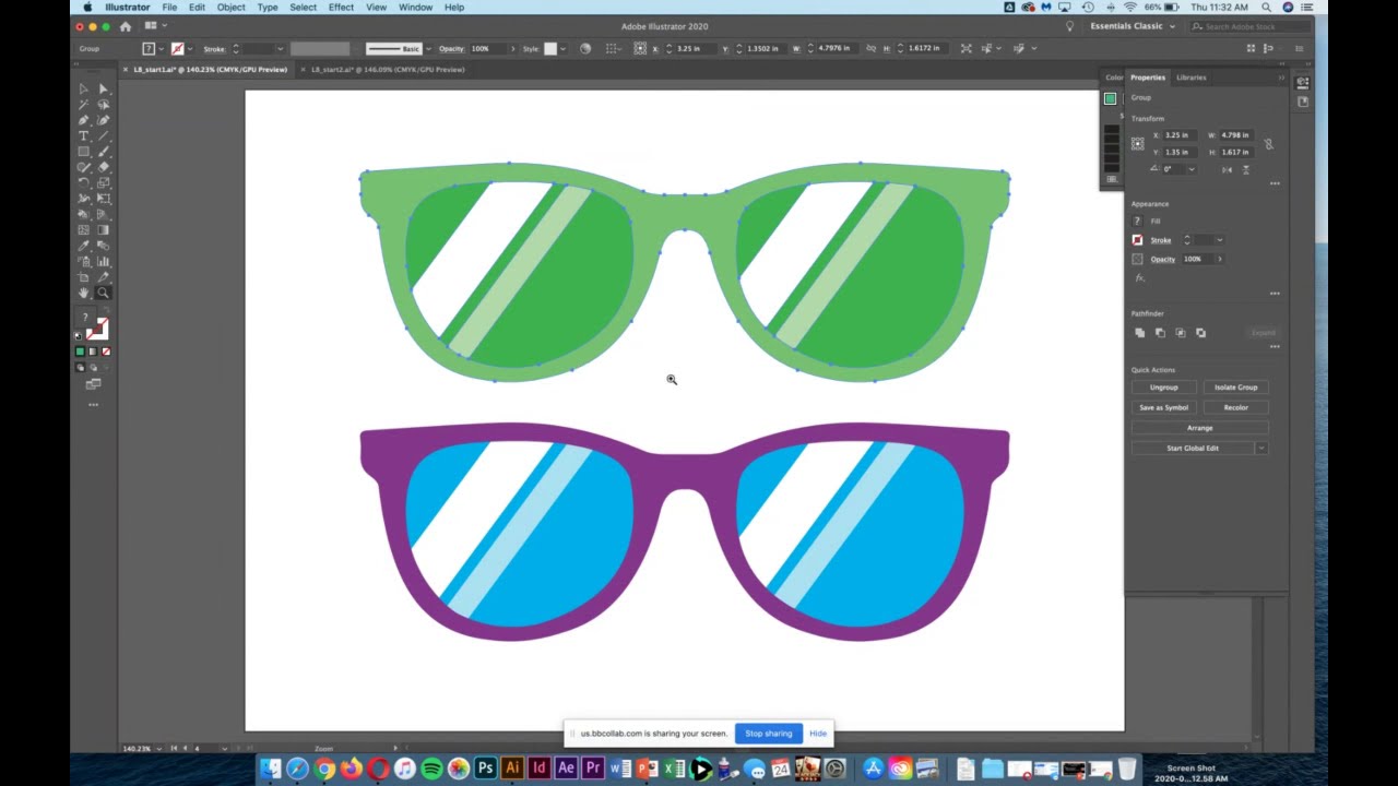 Lesson 8 Working w Color & Pen tool Tracing part 2 - YouTube