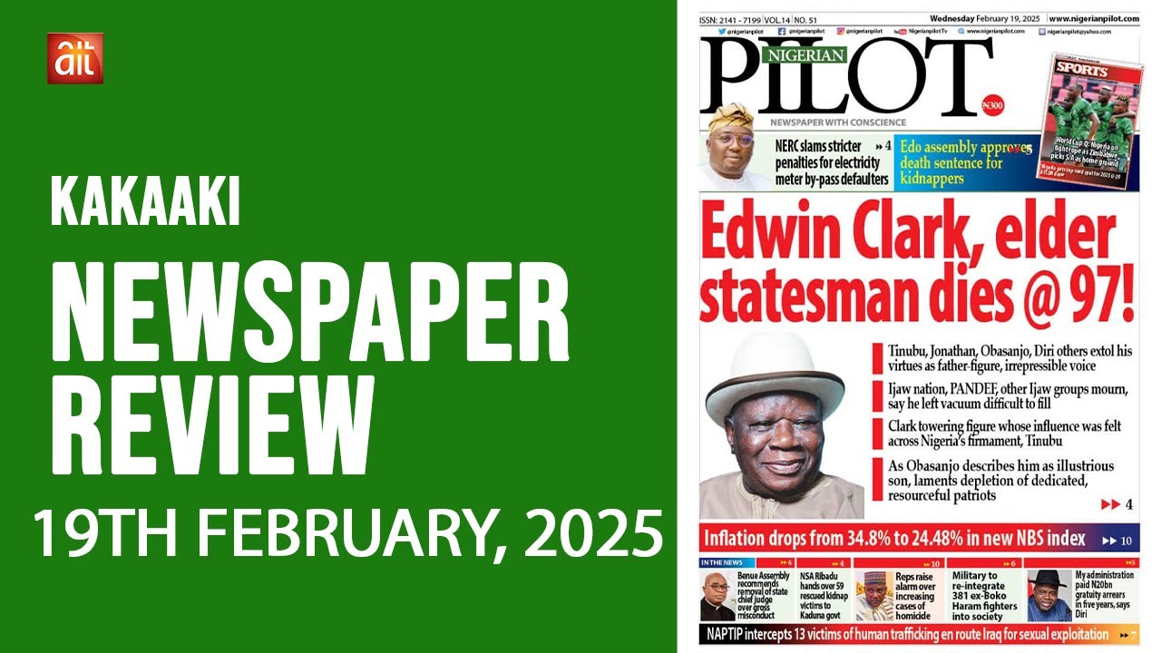NEWSPAPER REVIEW: Edwin Clark, elder statesman dies @ 97! - YouTube