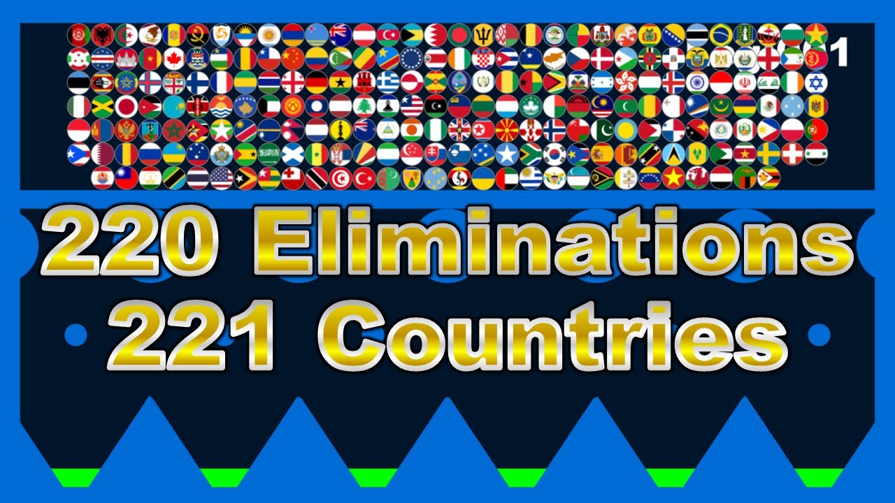 220 times eliminations & 221 countries marble race in Algodoo | Marble ...