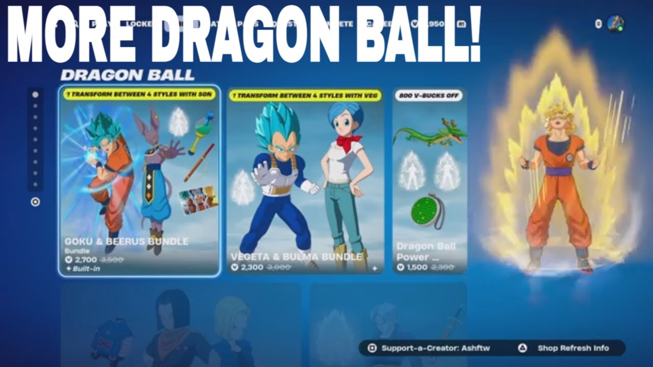 More Dragon Ball Cosmetics In The Fortnite Item Shop! - YouTube