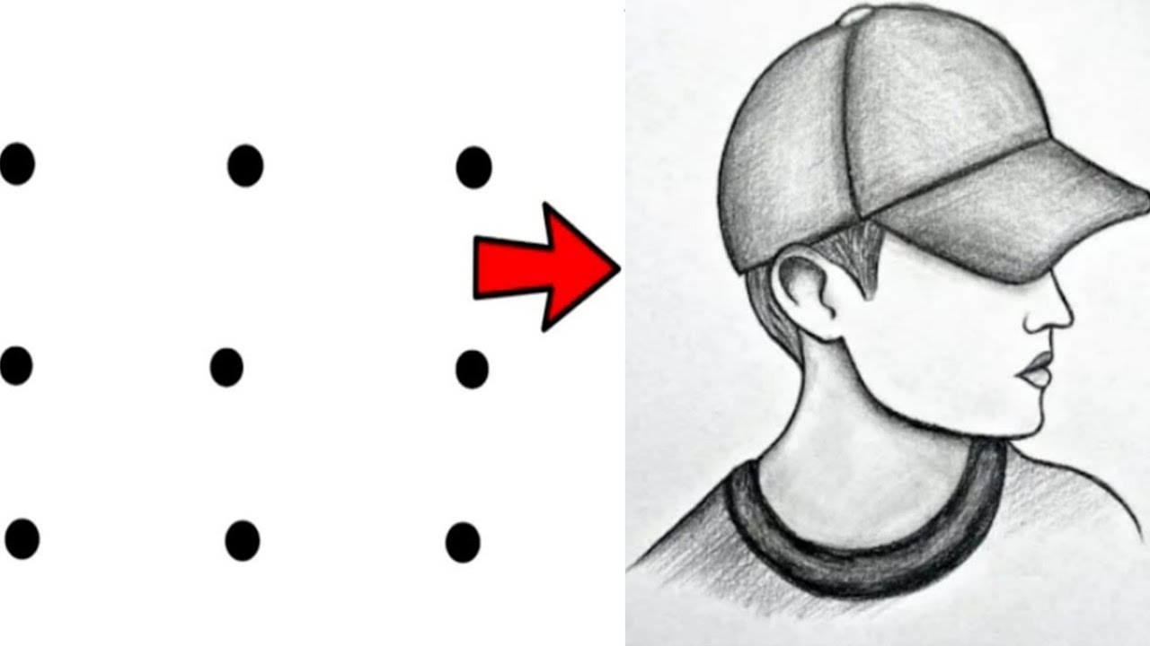 How to draw easy boy from 9 points // 👦 Boy drawing step by step // Boy ...