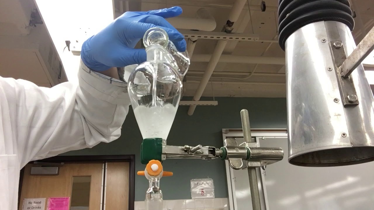 Hexanol Synthesis from Hexene: Separatory funnel Separation (9) - YouTube
