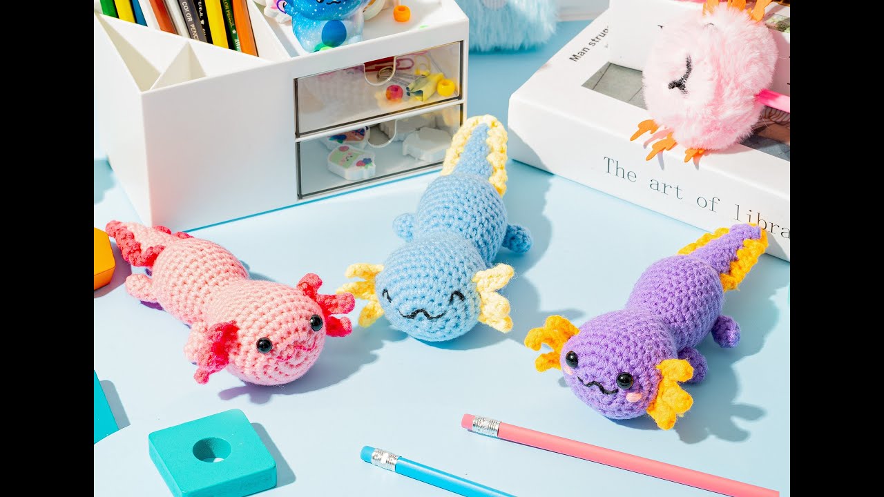 Cute Salamander Pattern Crochet Kit Detailed Instructional Video - YouTube