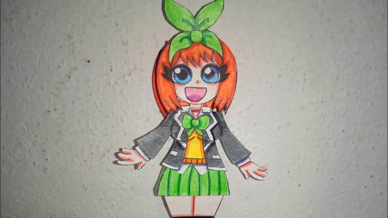 Yotsuba Nakano Papercraft (Gotoubun No Hanayome) Tutorial - YouTube