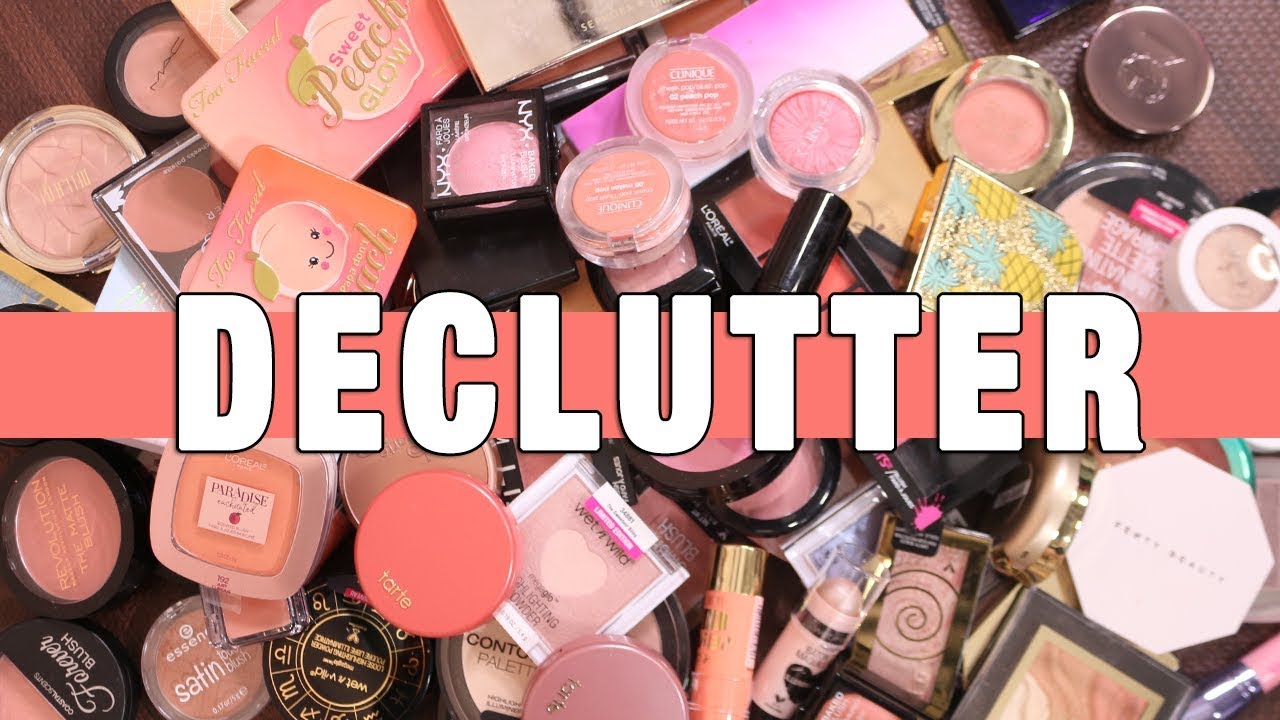 DECLUTTER My Makeup Collection | Blushes & Highlighters - YouTube