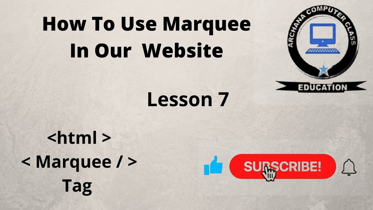 HTML Tutorial 7 - HTML marquee tag tutorial in hindi - YouTube