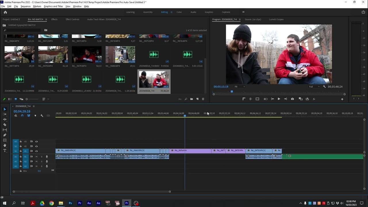 How to sync multiple audio clips to multiple video clips from a external recorder - YouTube