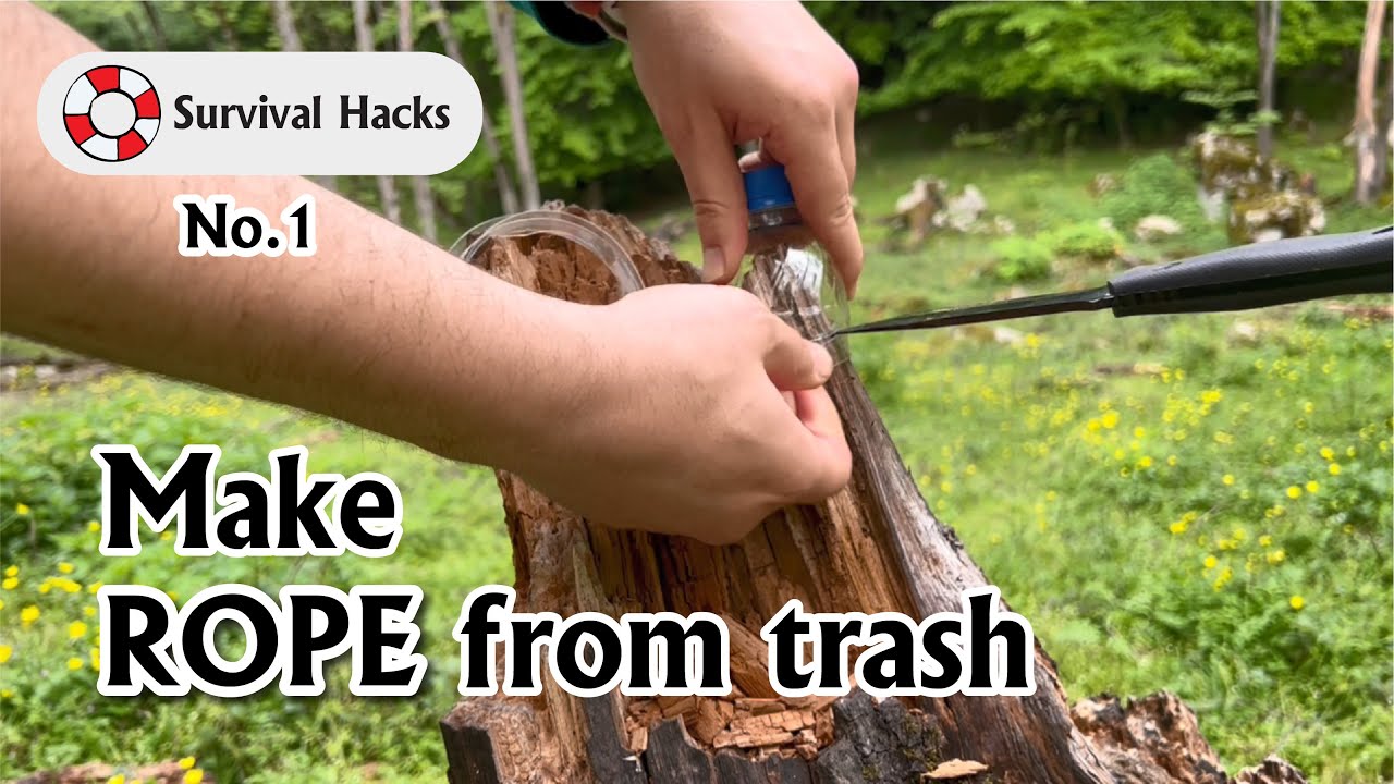 How to make ROPE from TRASH (thrown away bottle) | Survival Hack series ...