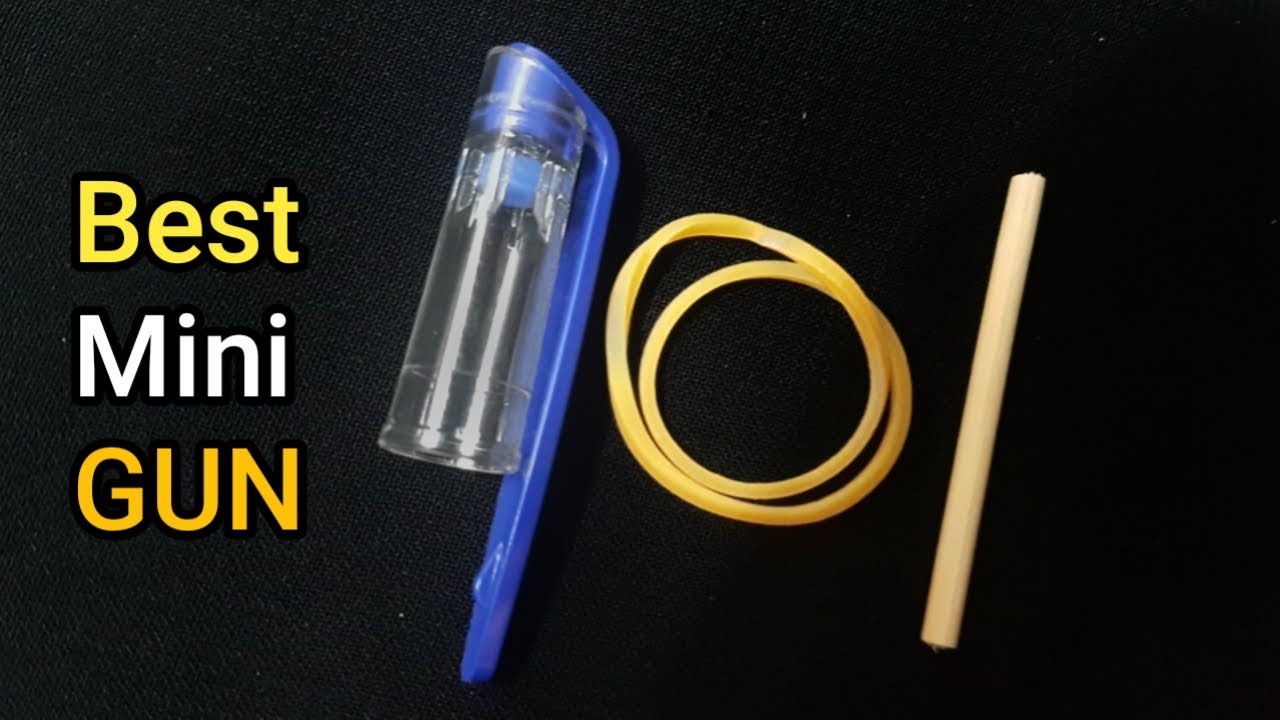 How to make a Mini Gun with Rubber Band | DIY Pen Cap Gun - YouTube