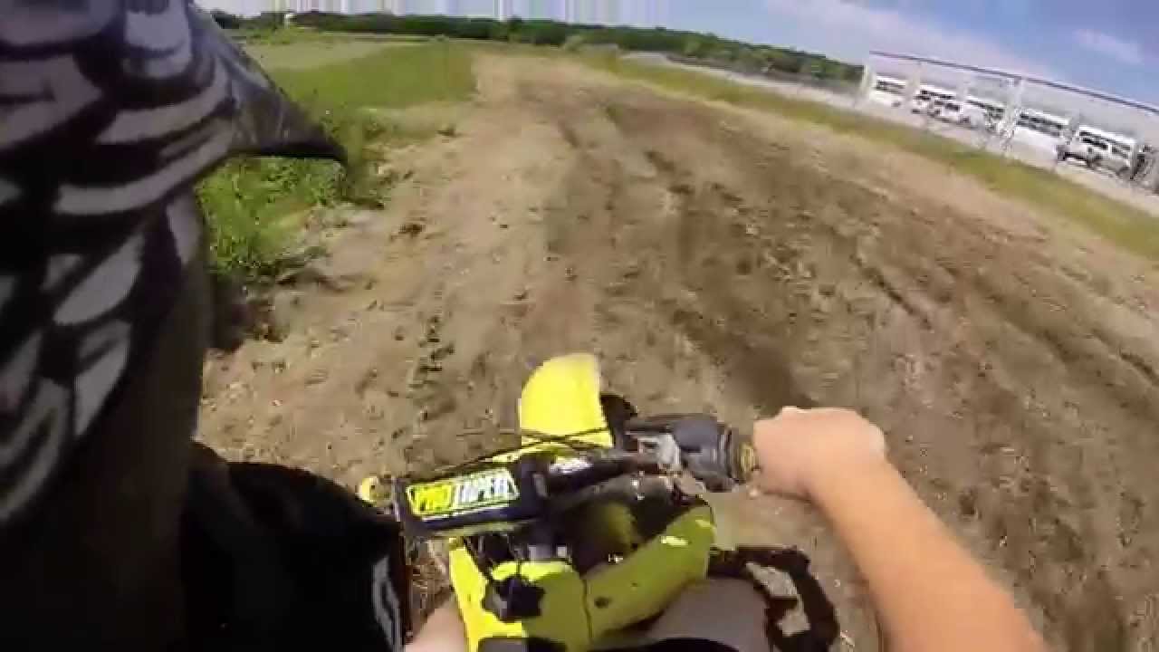 Rm250 dirt bike Riping up homemade track - YouTube