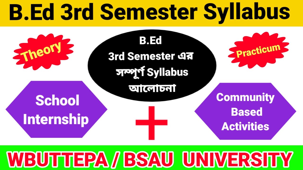 B.Ed 3rd semester syllabus II সম্পূর্ণ syllabus আলোচনা II WBUTTEPA বা ...