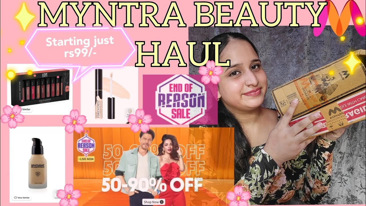 Huge MYNTRA Makeup Haul Starting just rs99😱|| Upto 90% OFF || End Of ...