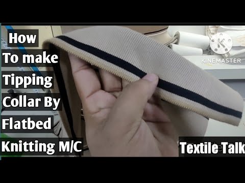 How to create Tipping collar by Flat Bed Knitting Machine - YouTube