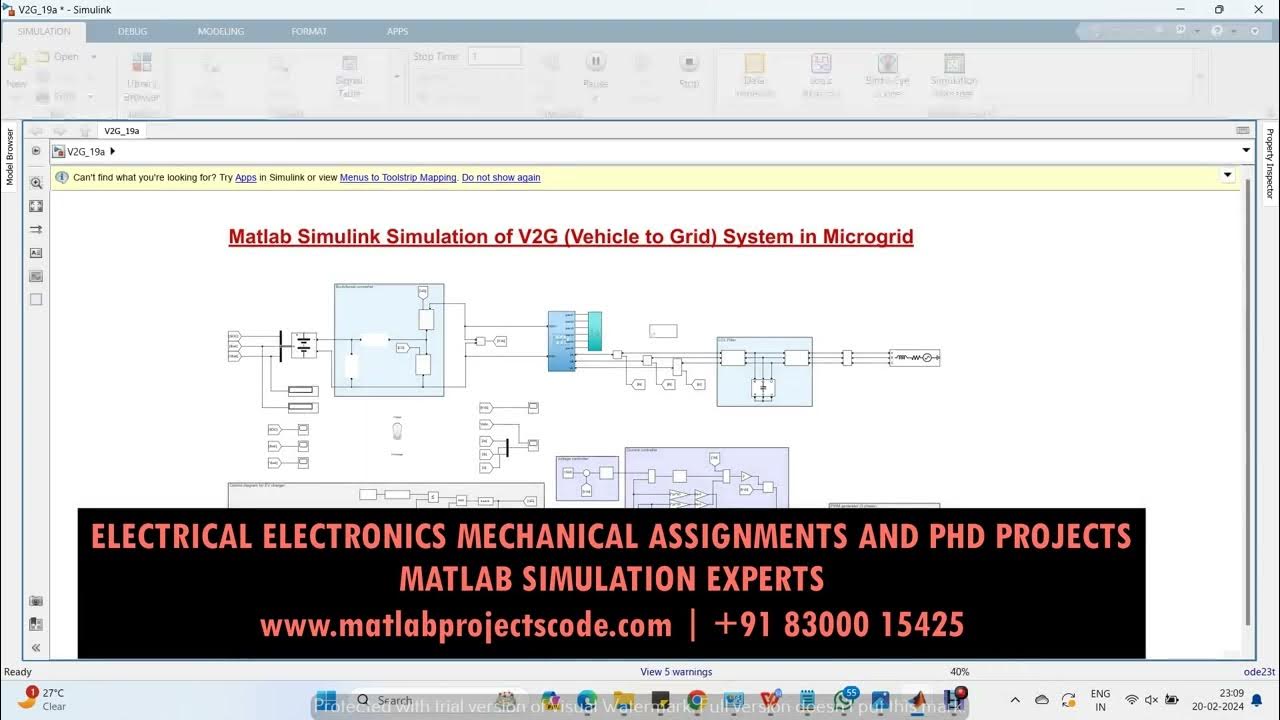 Matlab Simulink Simulation of V2G Vehicle to Grid System in Microgrid - YouTube