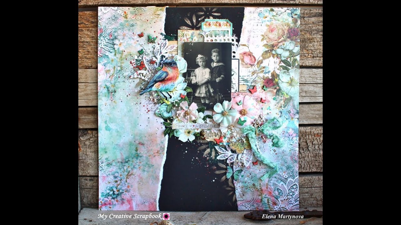 "Children" scrapbook layout process //My Creative Scrapbook Kit - YouTube