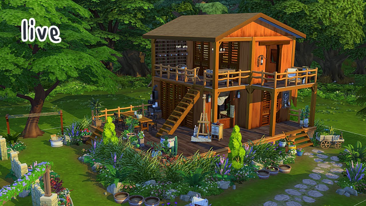 [LIVE] The Sims 4 - บ้านสวน off-the-grid💧⚡🌳 - YouTube