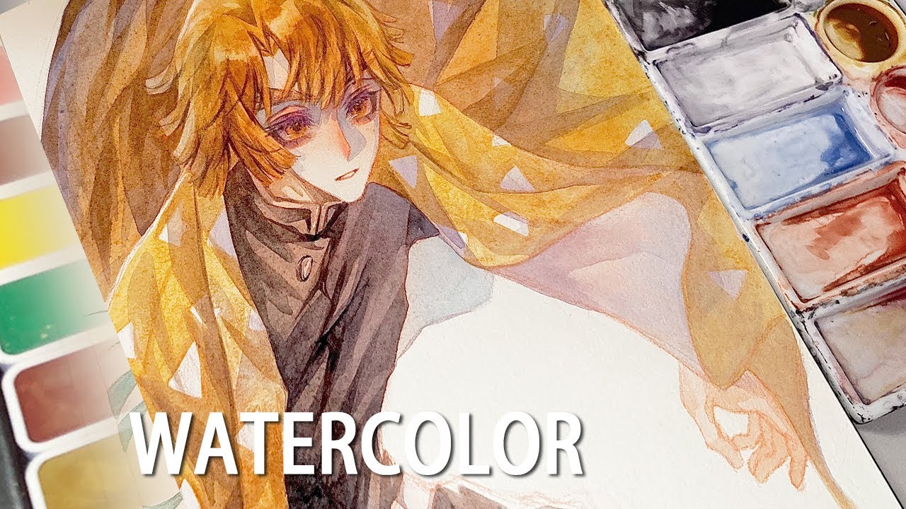 Watercolor |Zenitsu Agatsuma #Demon Slayer - YouTube