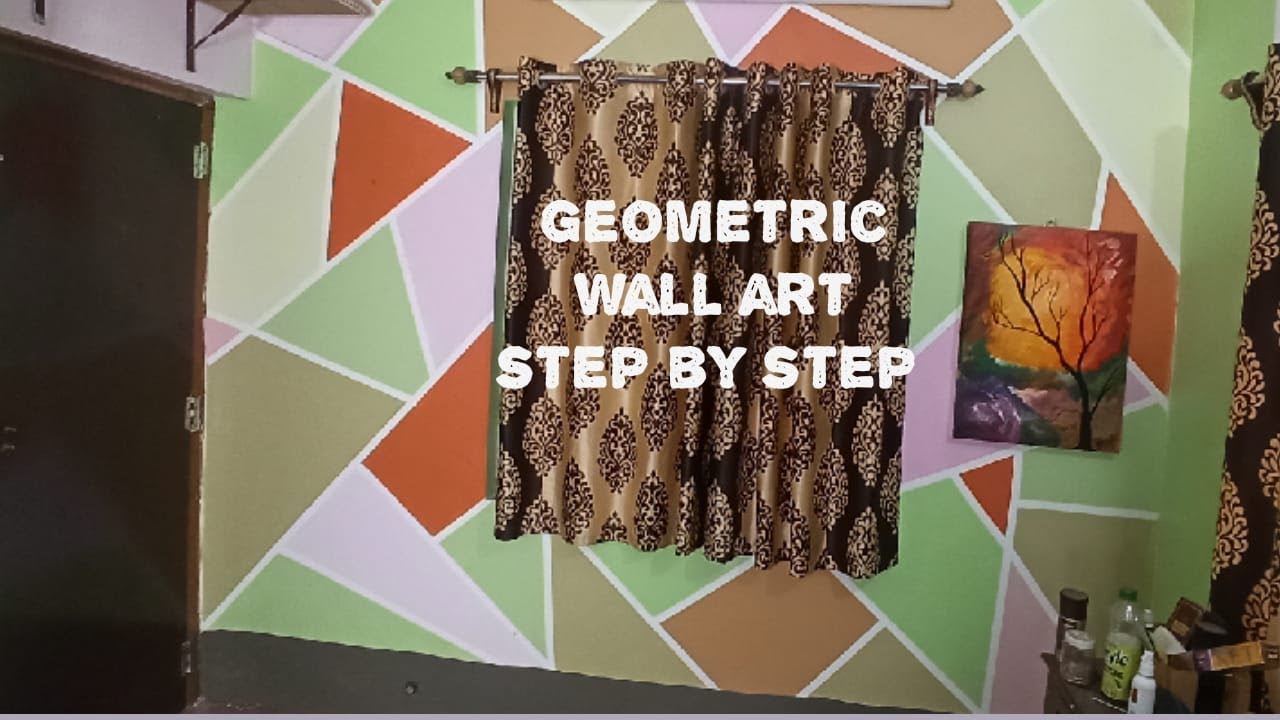 How to paint a DIY geometric feature wall in four easy steps - YouTube