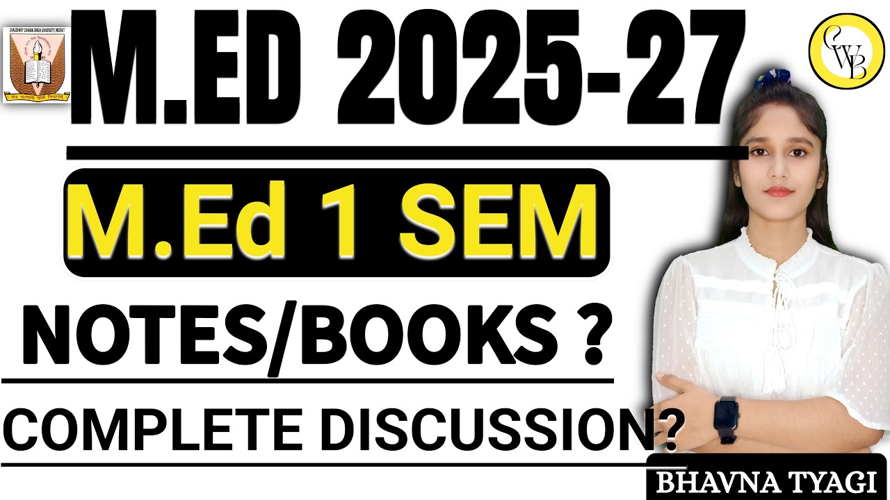 M.ED 1st sem NOTES |ccsu m.ed 2025-27|ccsu/msu m.ed notes| M.ed ...