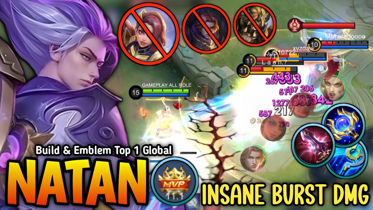 ONE VS ALL!! Natan New One Shot Build Insane Burst DMG to Beat Meta ...