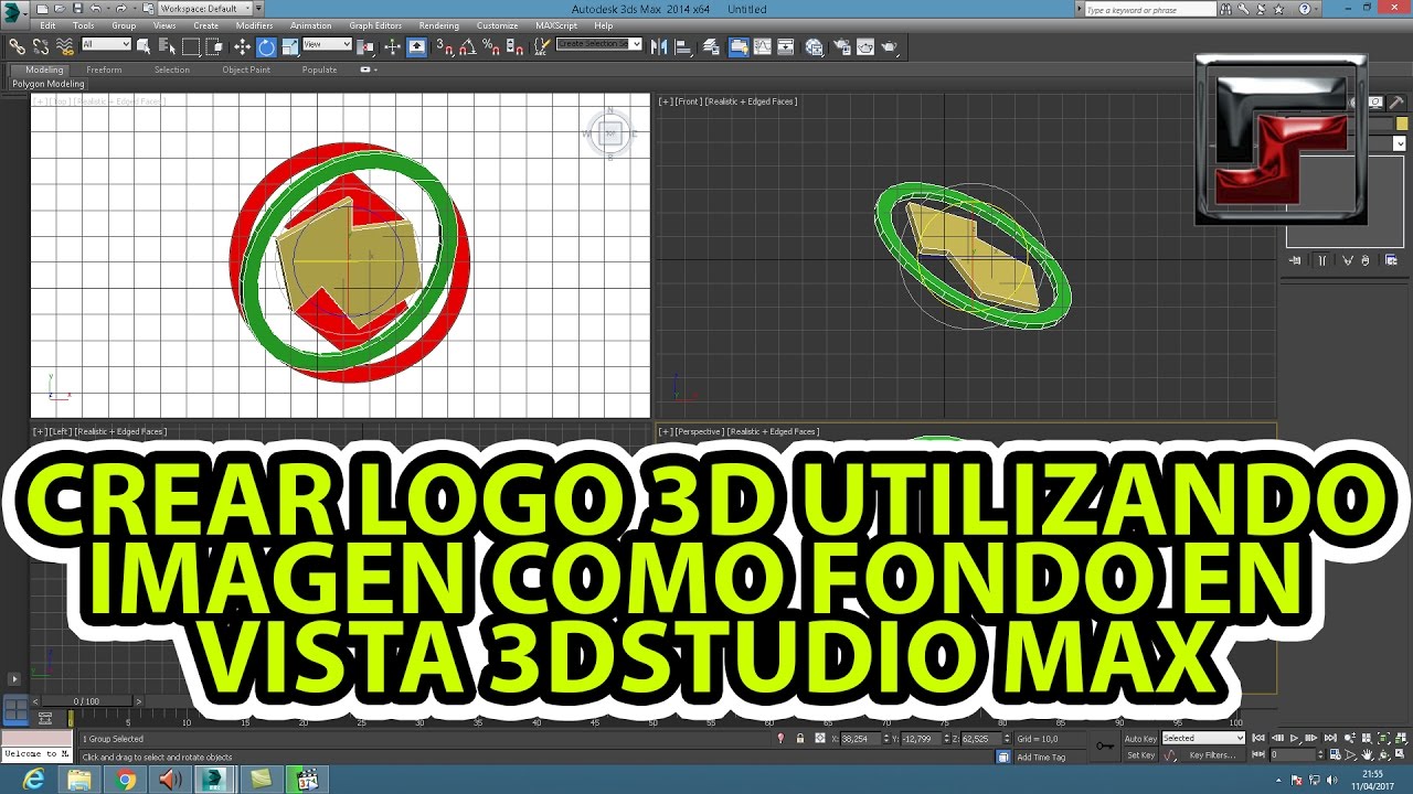 Crear logo 3D utilizando una imagen en vista 3DStudio Max. - YouTube