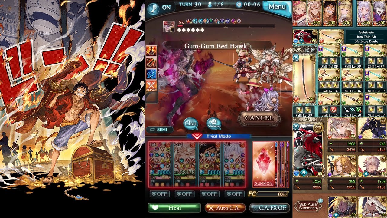 [Granblue Fantasy] Belial Solo Fire Kengo w/ Luffy / [グラブル] ベリアルHLソロ 純火 ...