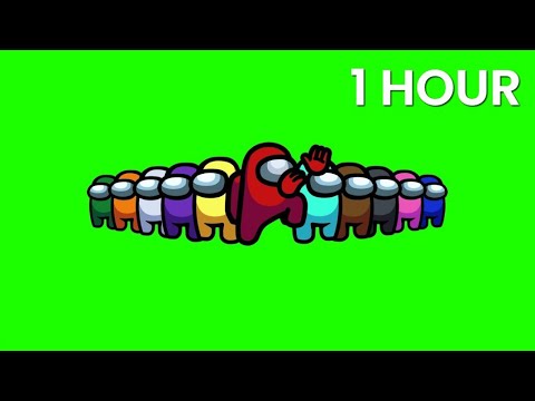[1 HOUR] Among Us Distraction Dance Green screen