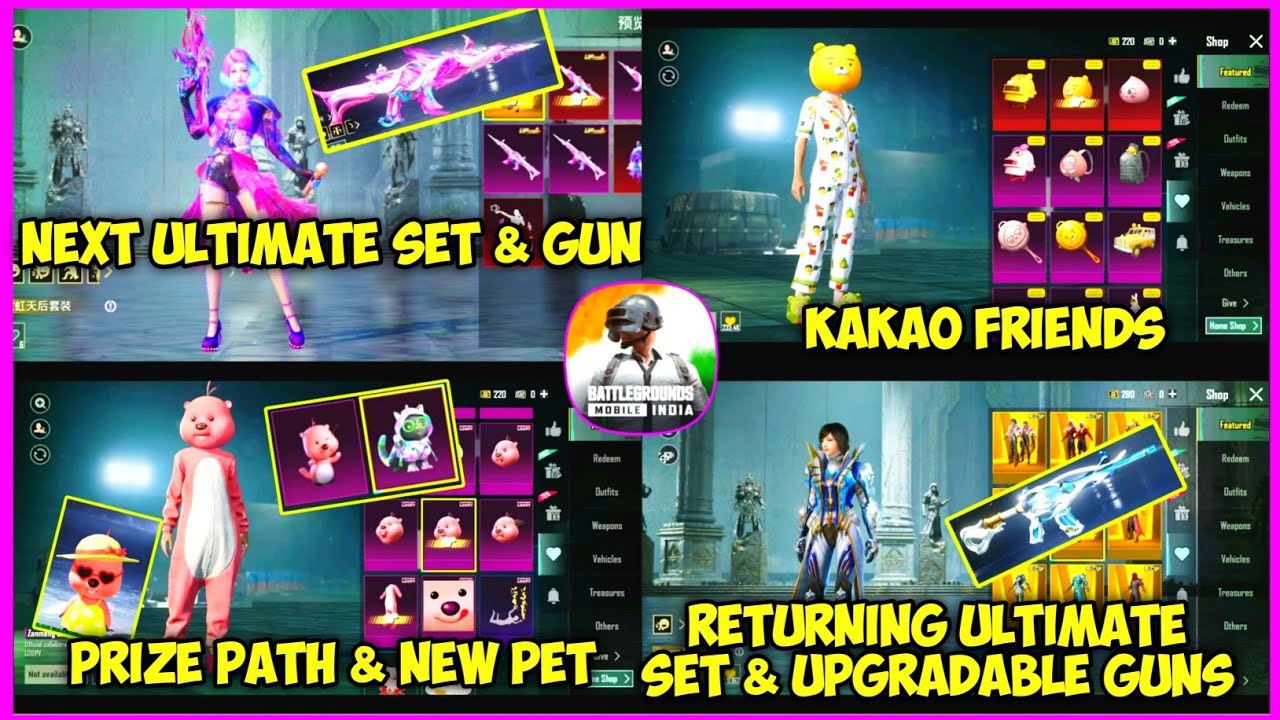 BGMI-PUBGM NEXT ULTIMATE SET COMPLETE LEAKS | PRIZE PATH | KAKAO FRIENDS | RETURNING ULTIMATE ...