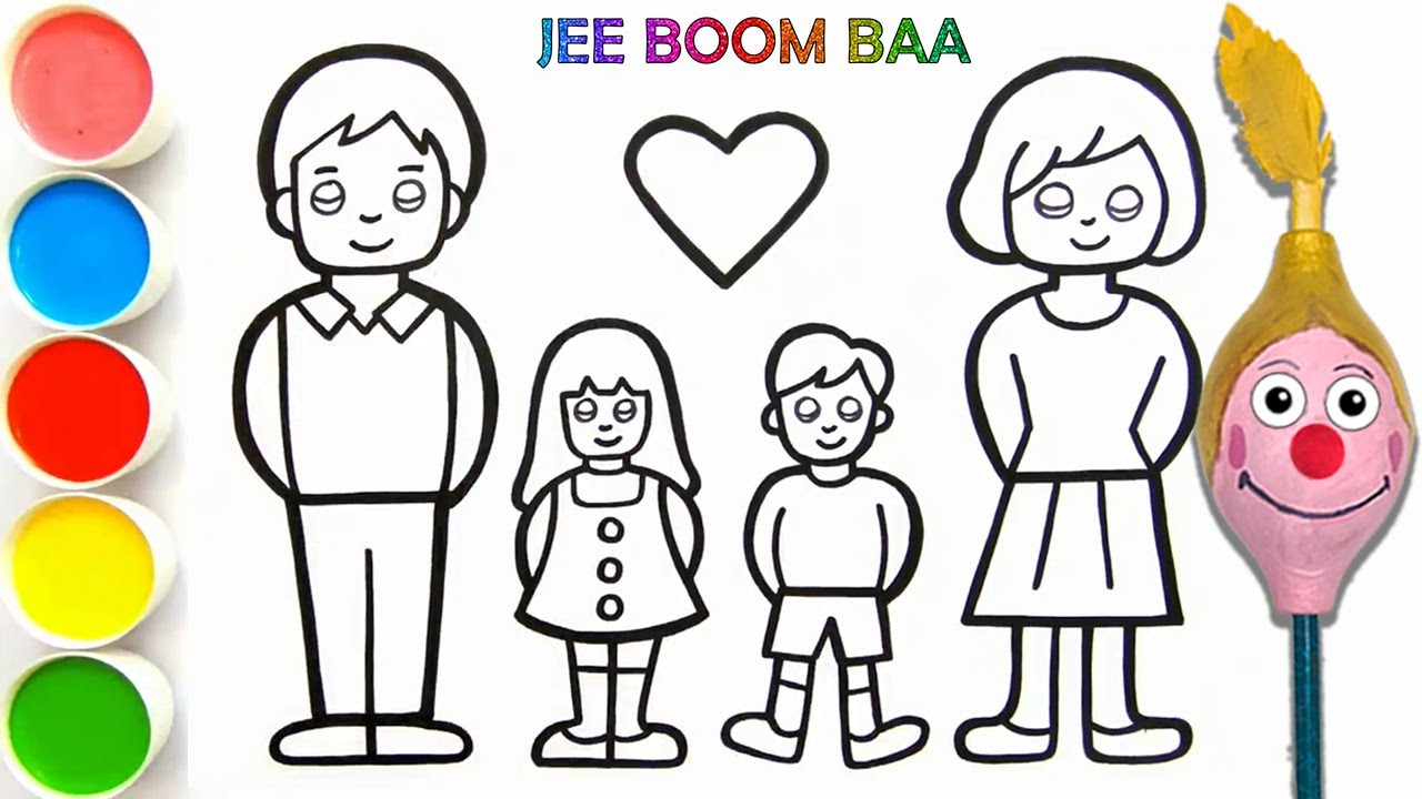 Family Drawing, Coloring and Painting for Kids & Toddlers | Basic how ...