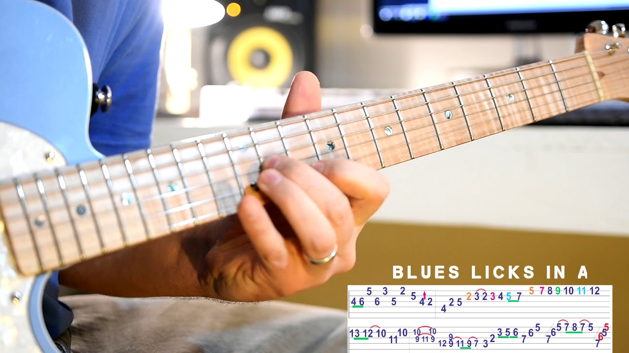 More Blues Licks In 'A' With Tablature - YouTube